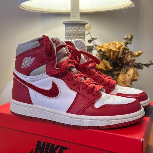 Jordan | Shoes | Nike Air Jordan Red And White Hightop Sneakers | Poshmark